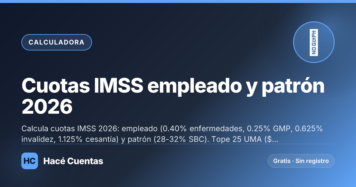 Calculadora Cuotas IMSS Empleado y Patrón 2026 | Hacé Cuentas