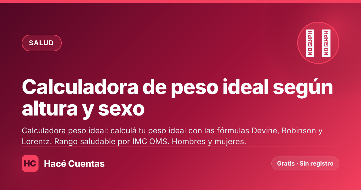 Peso Ideal: Broca, Devine, Hamwi por Altura | Hacé Cuentas