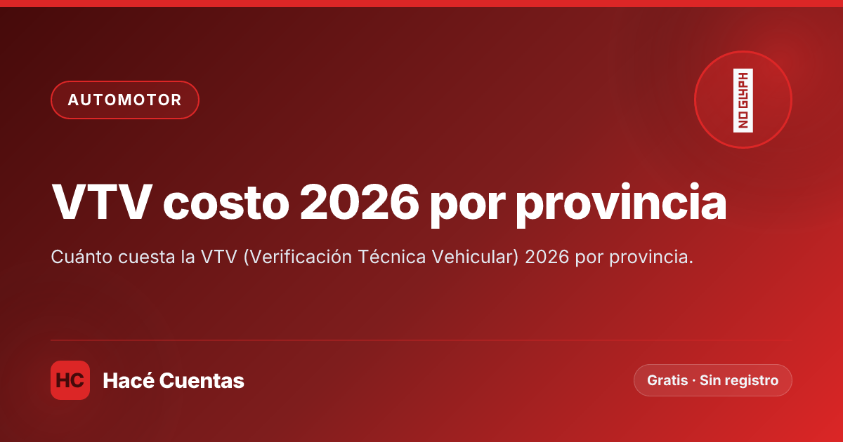 Calculadora VTV costo 2026 por provincia 2026 | Hacé Cuentas